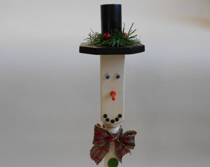 Wooden Spindle Snowman - Etsy