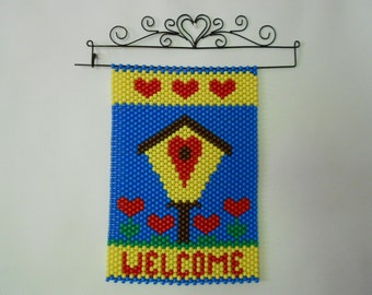 Heart Welcome Beaded Banner With Metal Hanger - Etsy