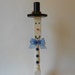 Wooden Spindle Snowman With Blue Color Theme - Etsy
