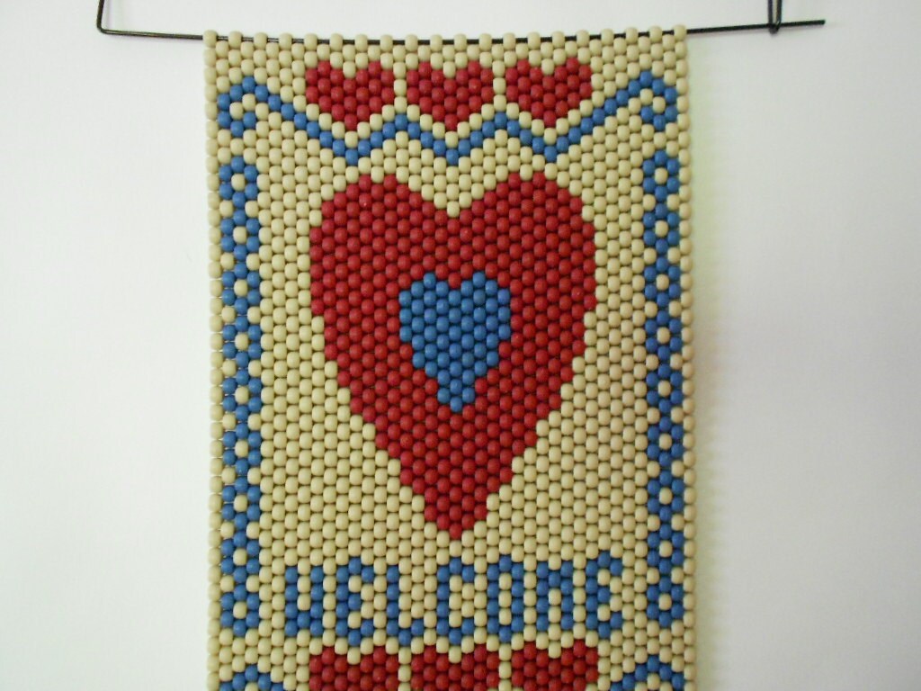 Heart Welcome Beaded Banner With Metal Hanger - Etsy
