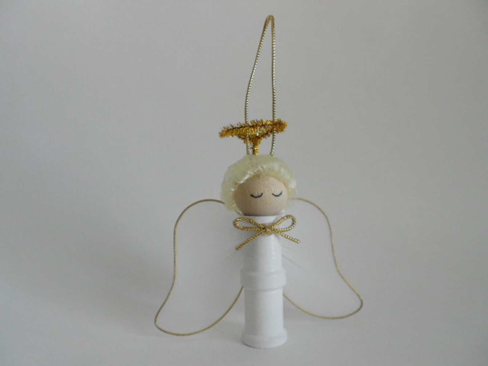 Wooden Spool Angel Ornament - Etsy