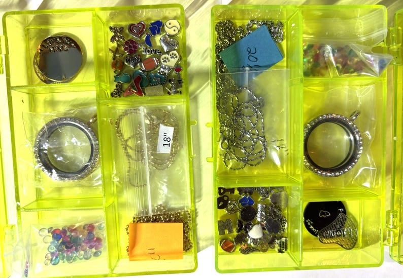 Floating Charm Locket Kit: DIY Memory Necklace, Rhinestones & Charms - Etsy