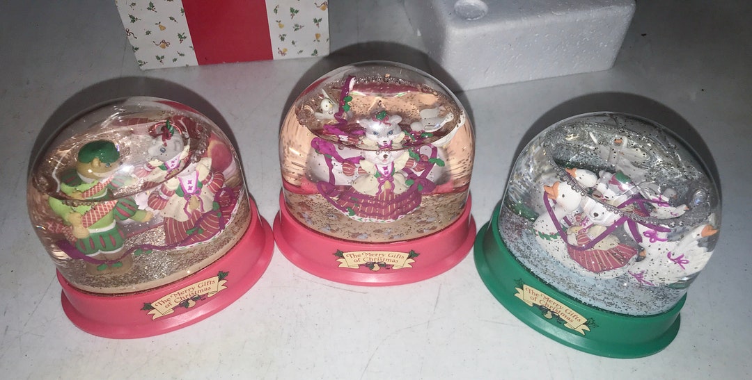 Vintage Christmas Snow Globes: Kmart 1993 Bear Collectibles, Set of 3 ...