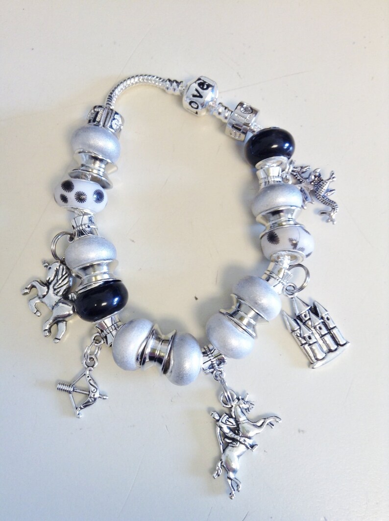 Dragon Medieval Charm Bracelets on European Snake - Etsy