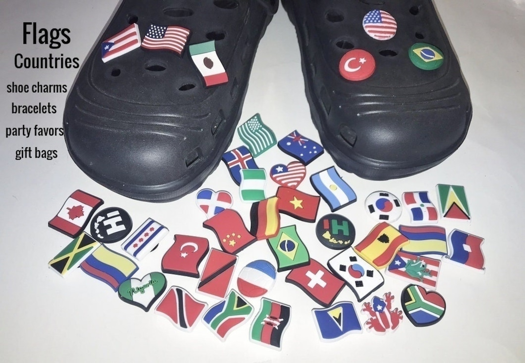 Flags/countries Themed Shoe Charms, Unbranded, Party Favors, Shoe Clips ...