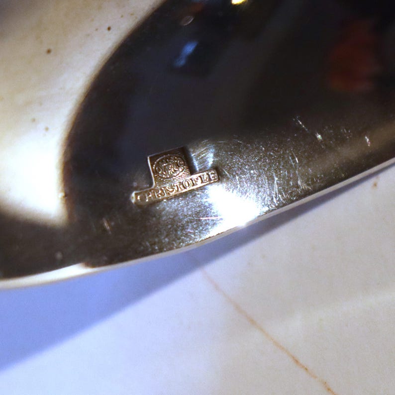 Antique C1900 French Christofle Silver Plate Ladle Server Perles ...