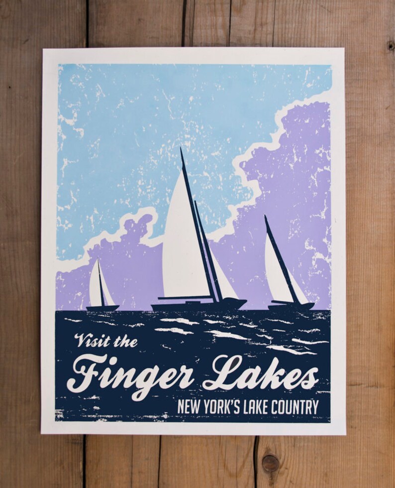 Finger Lakes - New York's Lake Country Travel Poster - Etsy