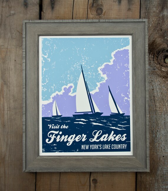Finger Lakes New York's Lake Country Travel Poster | Etsy