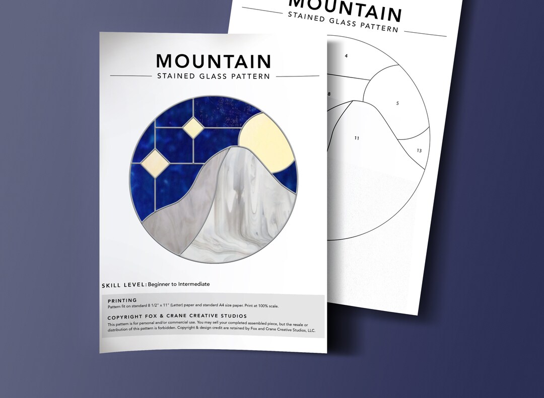 Mountain Moon Star Landscape Round Scenery Beginner Stained Glass DIY ...