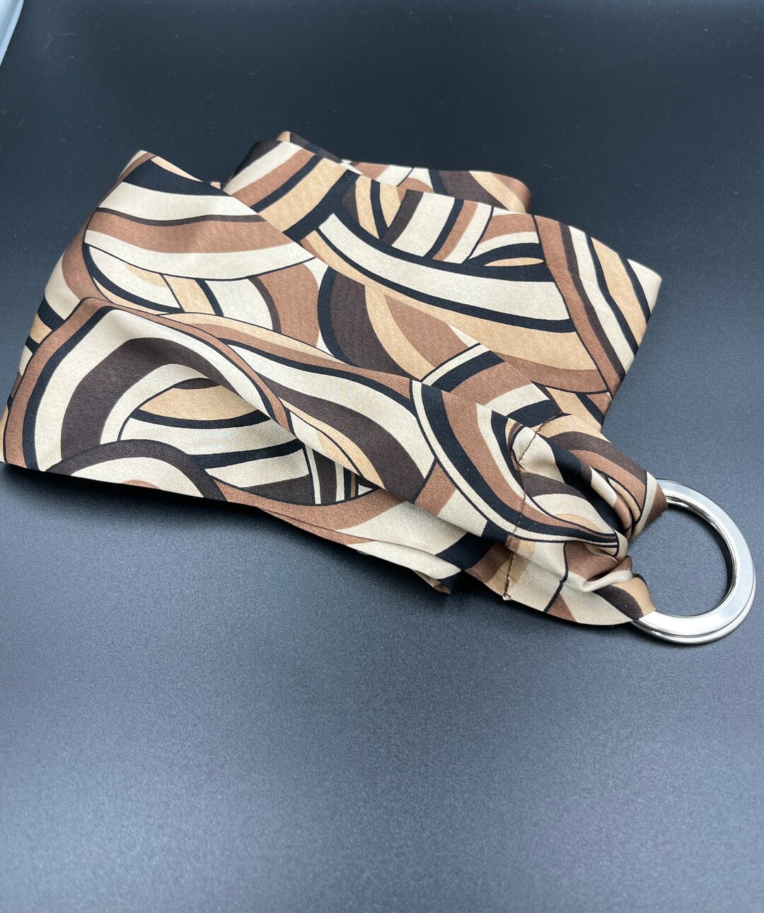 Vintage "queen Marlene" Belt Sash Scarf Silk Abstract Groovy Black ...