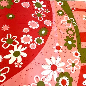 Vera Ladybug Scarf Fab Bold Colors Floral Pinks Red Green Mod Large ...