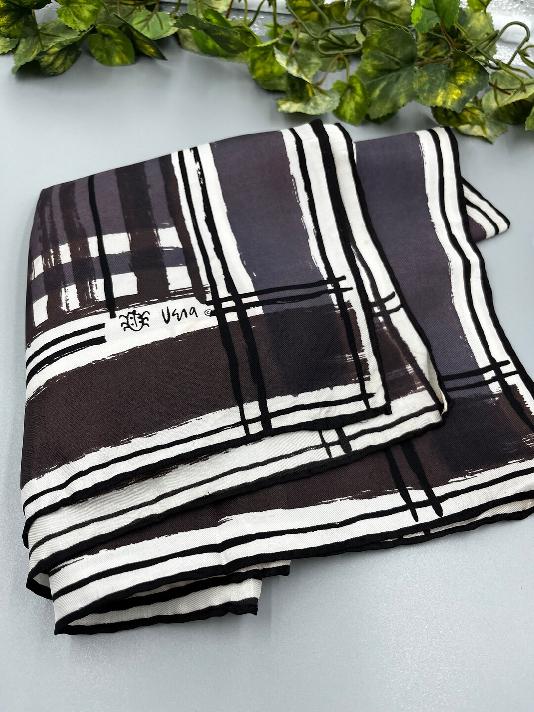 Vera Scarf Ladybug Bold Mod Abstract Square Black Browns Eggplant ...