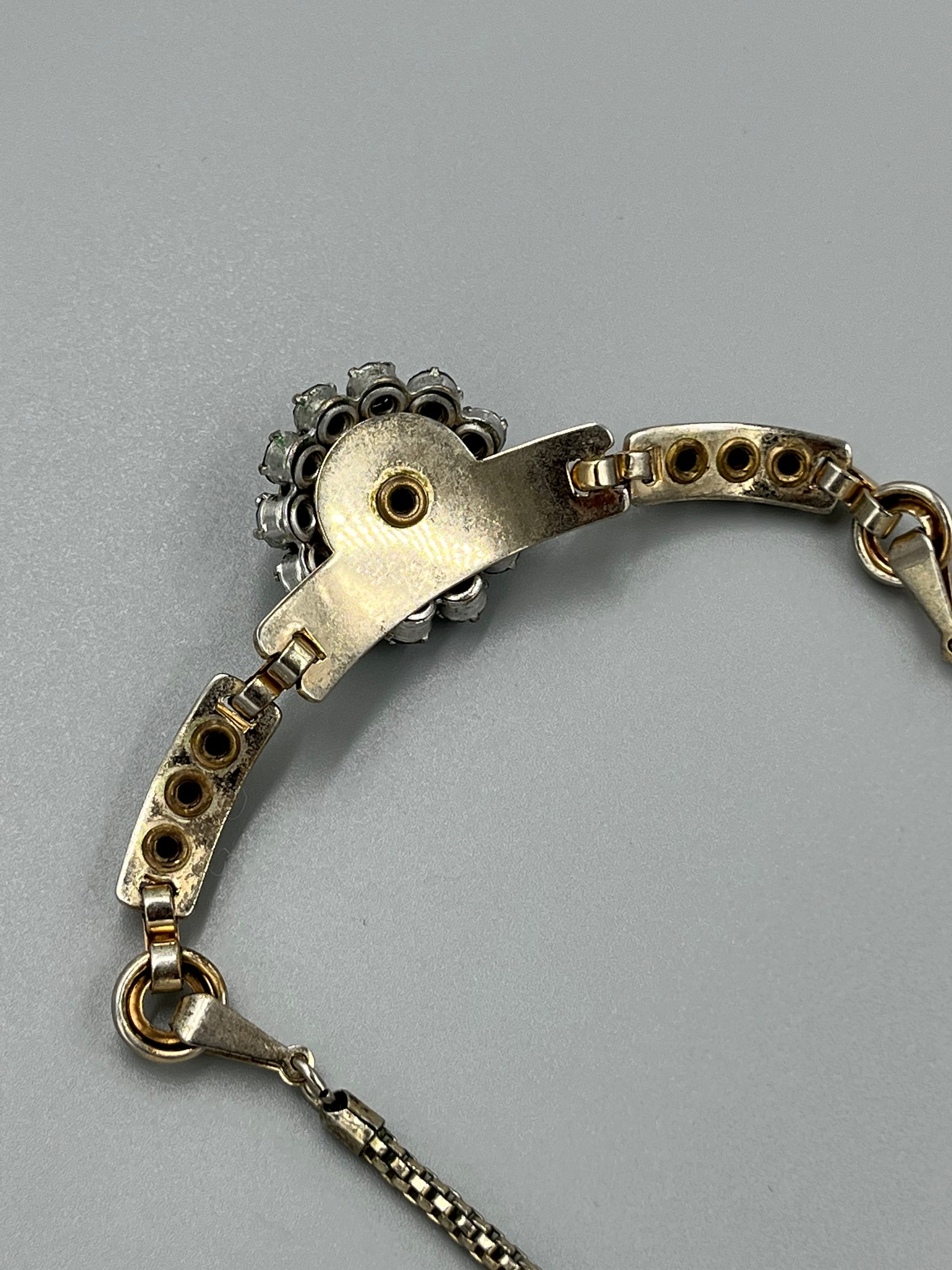 1950's Barclay Vintage Statement Choker Necklace Blue Stones Flower ...