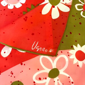 Vera Ladybug Scarf Fab Bold Colors Floral Pinks Red Green Mod Large ...