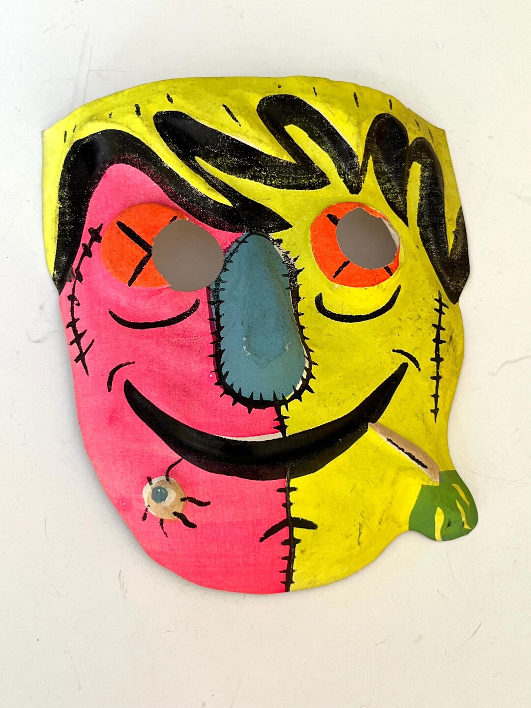 Vintage 50's Halloween Mask Scarecrow Kids Adults Collegeville? Ben ...