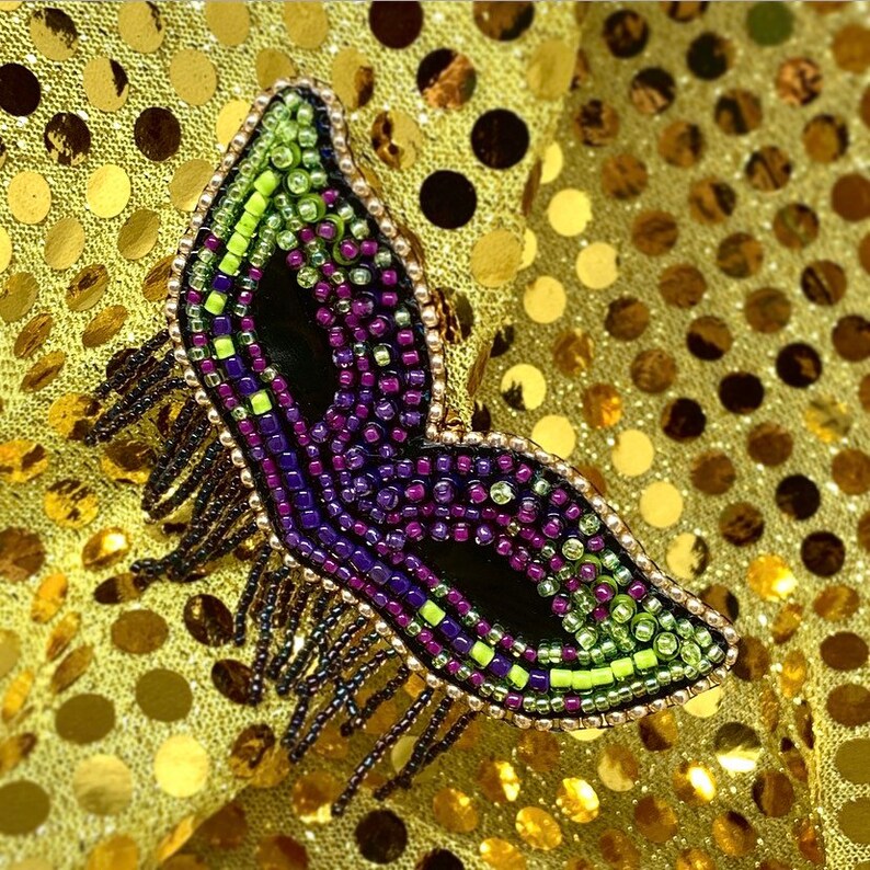 Masquerade Mask Beaded Brooch Beaded Jewelry Handmade - Etsy UK
