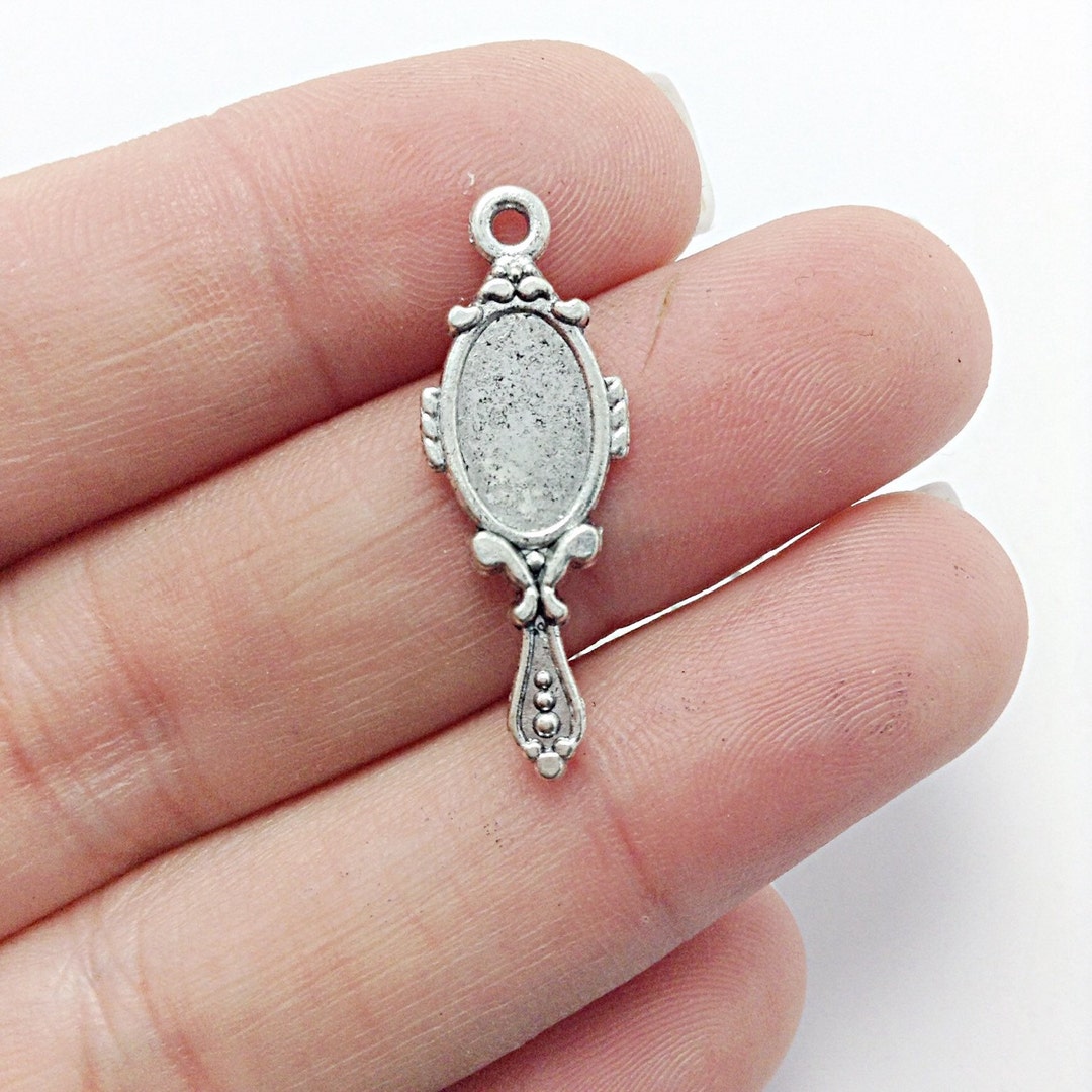 BULK 100 Mirror Charms, Silver Mirror Charms, Bulk Charms 5-1197 - Etsy