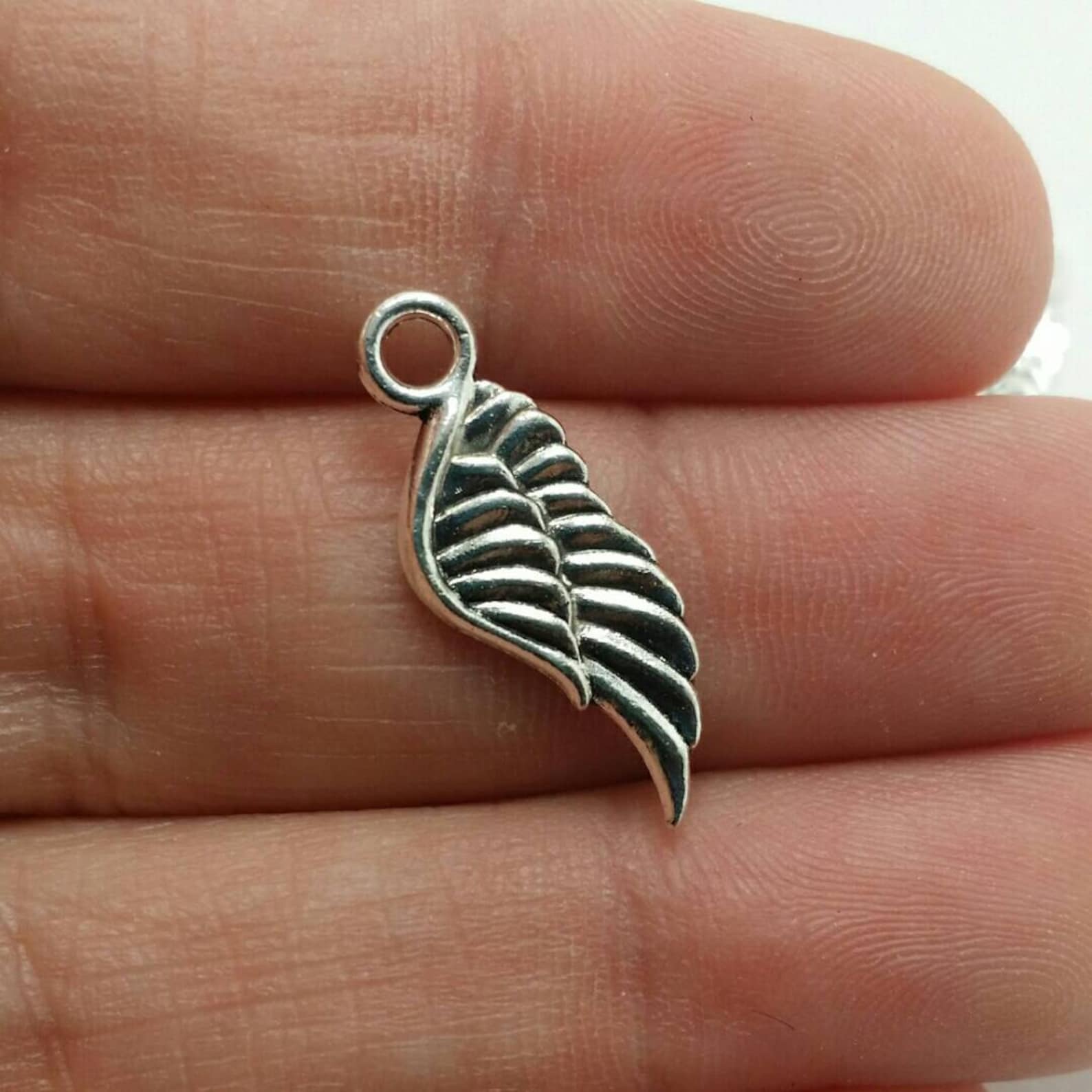 BULK 50 Angel Wing Charms Antique Silver Tone Religious | Etsy
