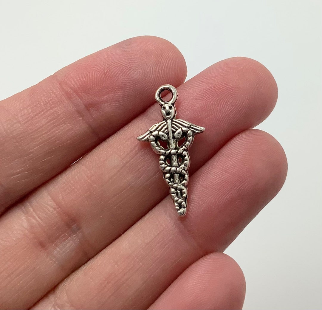 BULK 50 Caduceus Charms Antique Silver Tone Medical - Etsy