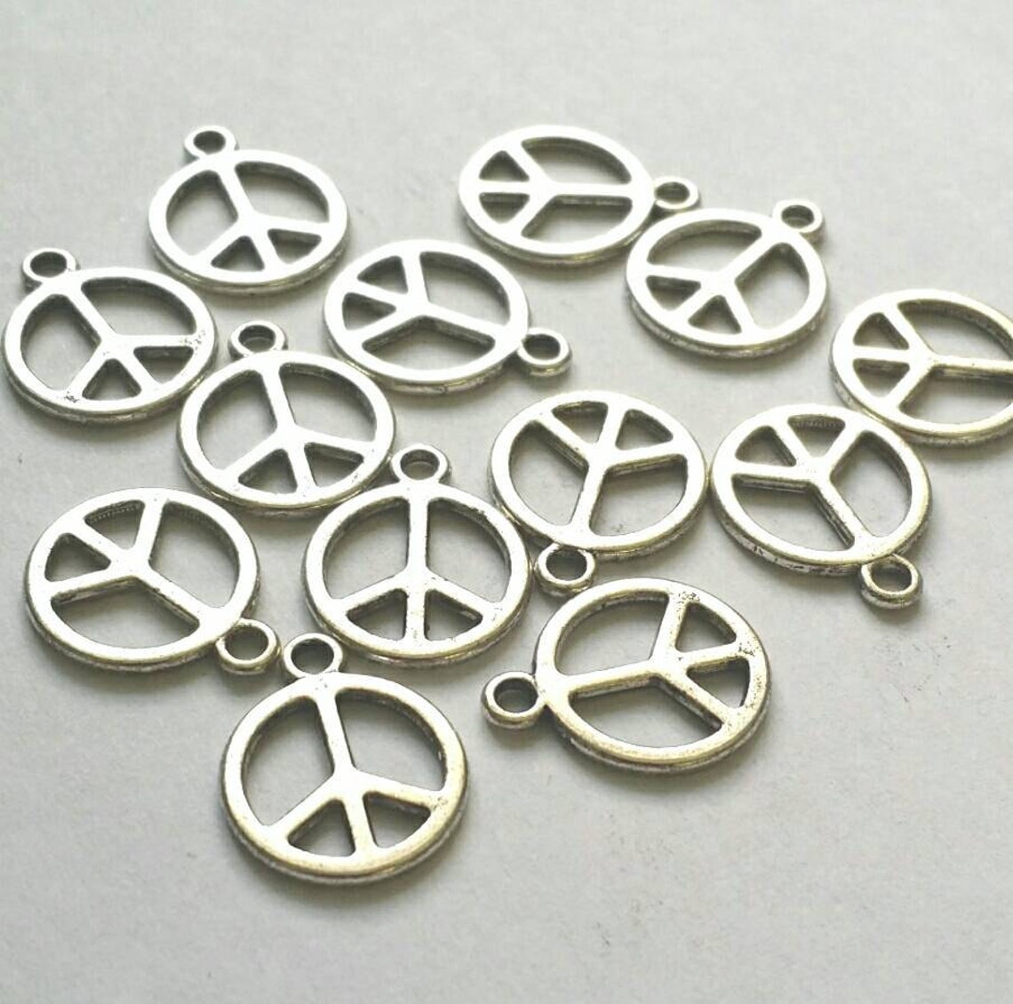 BULK 50 Peace Sign Charms Silver Peace Sign Charms Bulk - Etsy