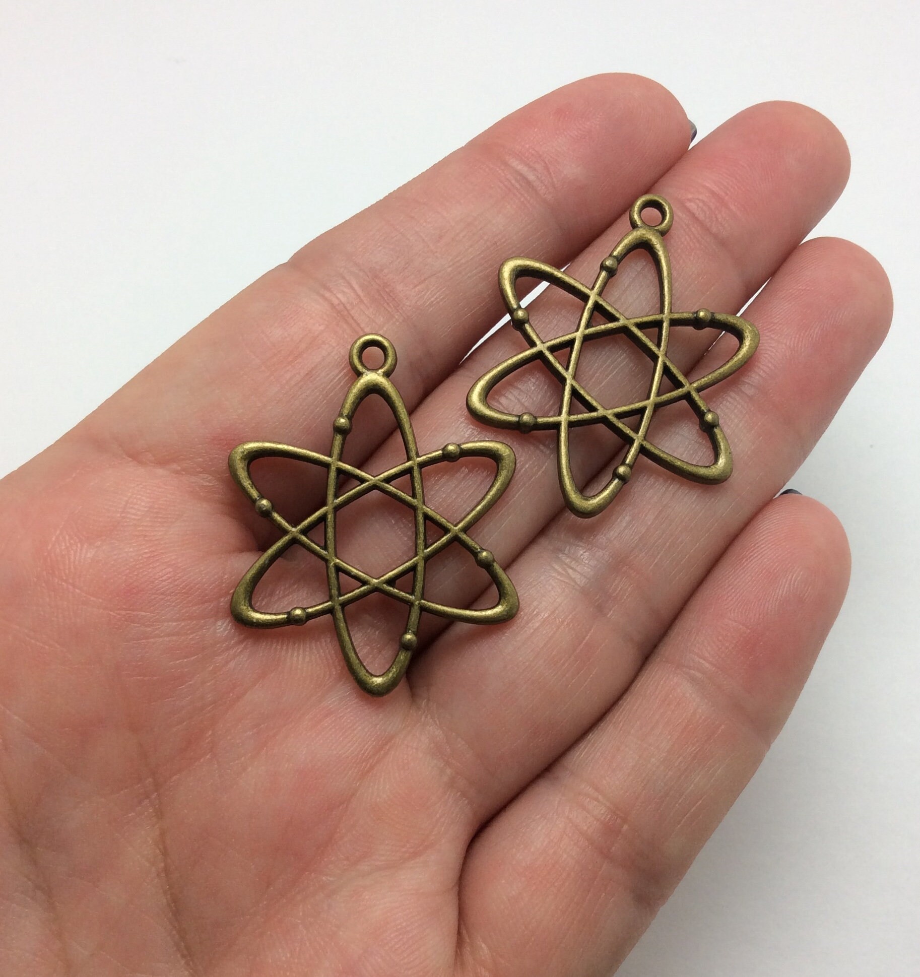 4 Atom Charms Antique Bronze Tone Science Molecules 1-1767 | Etsy