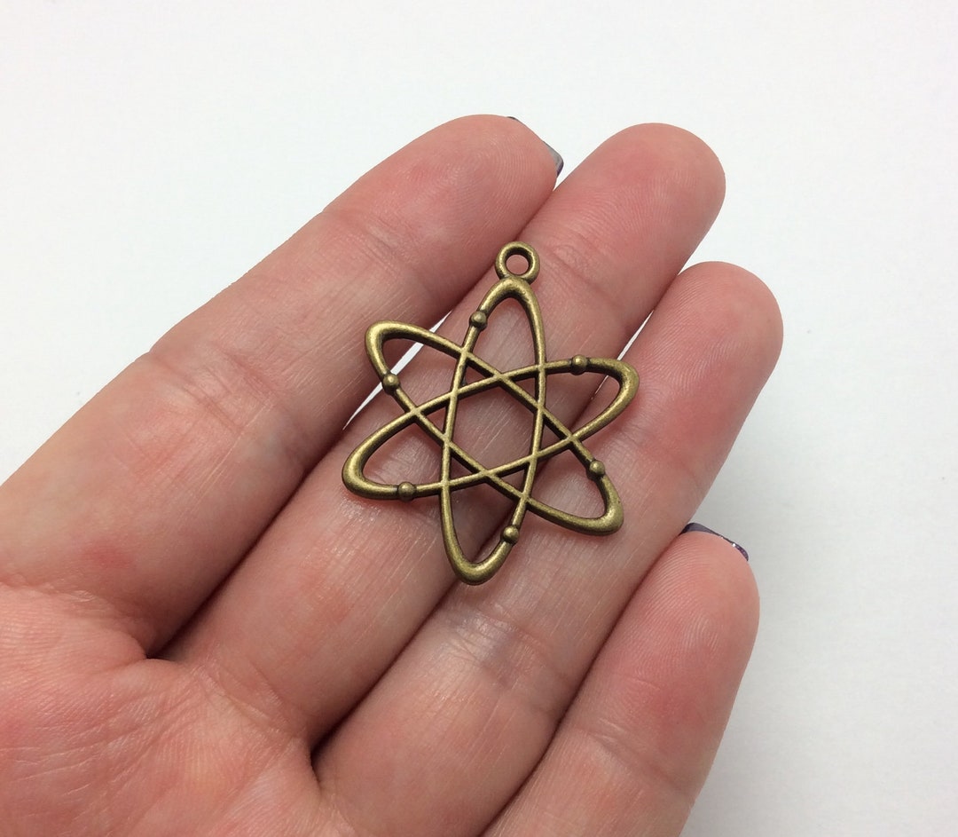 4 Atom Charms Antique Bronze Tone Science Molecules 1-1767 - Etsy