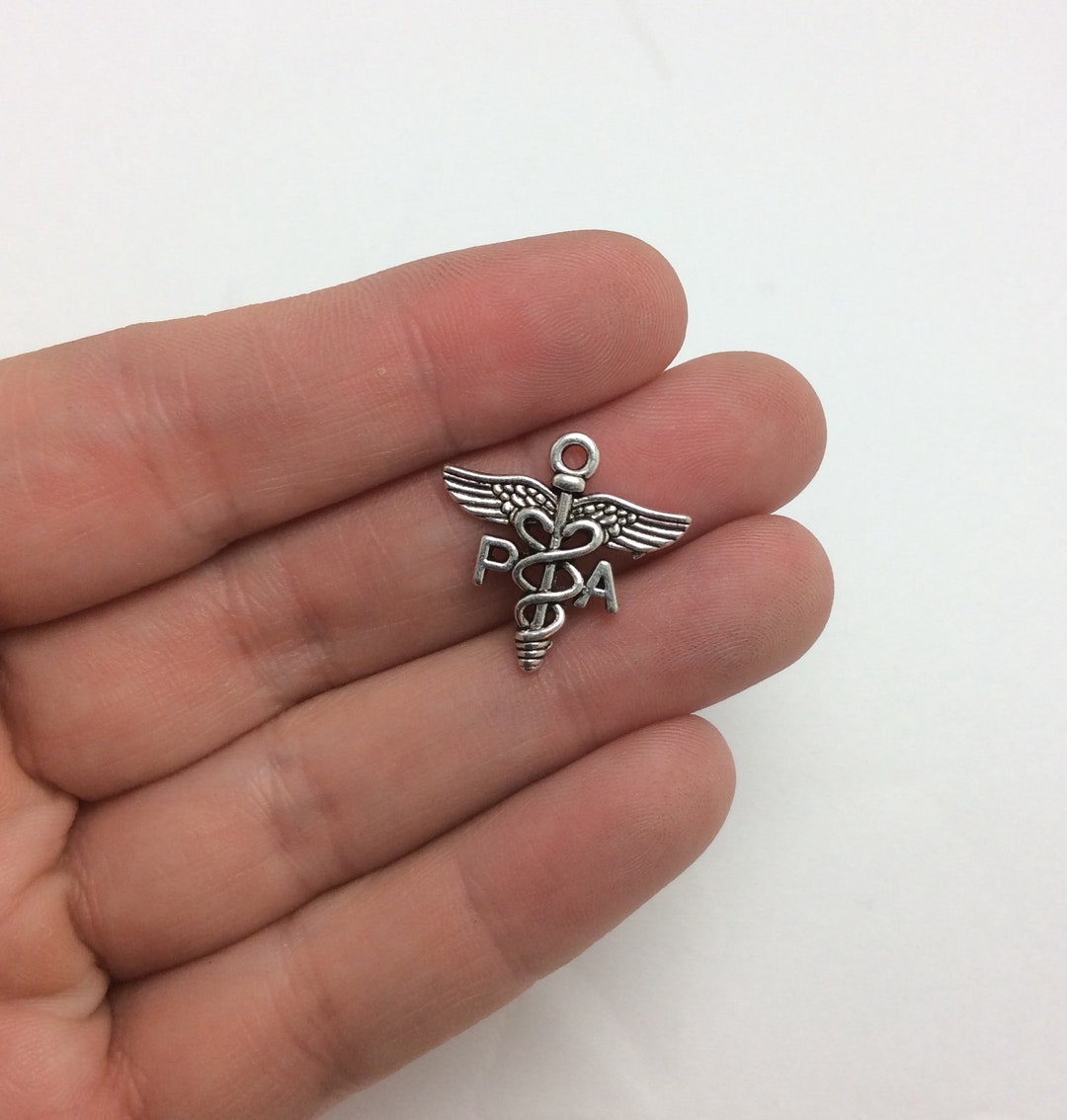 8 Caduceus Charms Physician Assistant Antique Silver Tone - Etsy