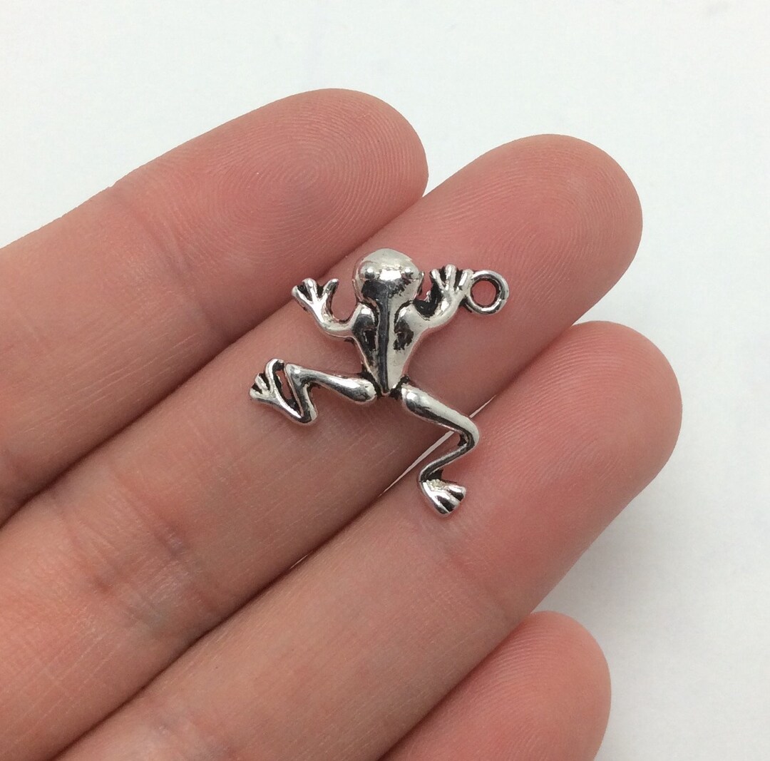 BULK 60 Frog Charms, Silver Frog Charms, Animal Charms, Bulk Charms 5 ...