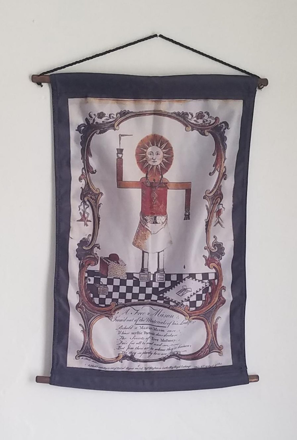 Freemason Working Tools Man and Masonic Poem Decorative Cloth - Etsy
