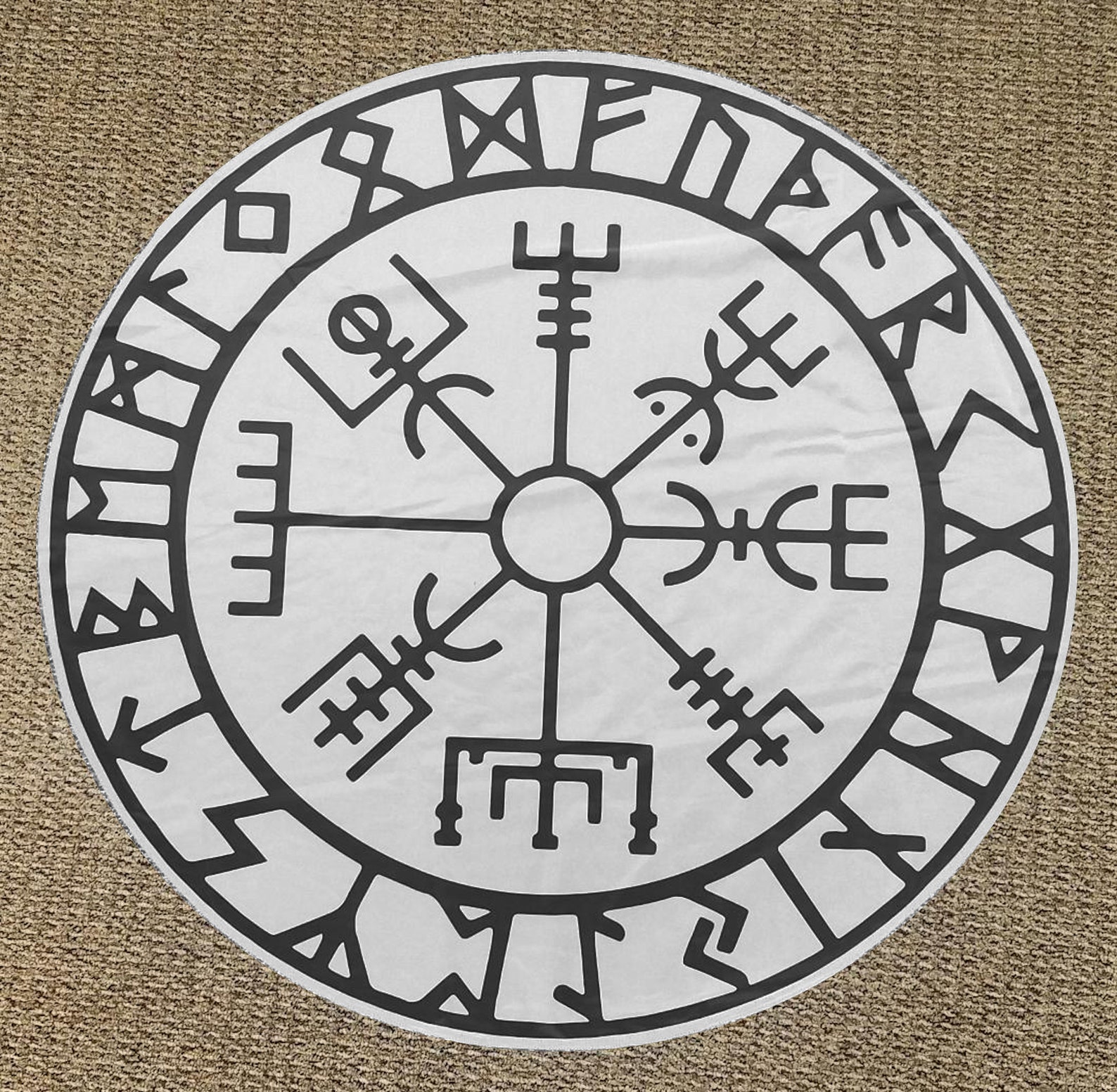 Vegvisir Viking Compass with Elder Futhark Ritual Circle - Etsy