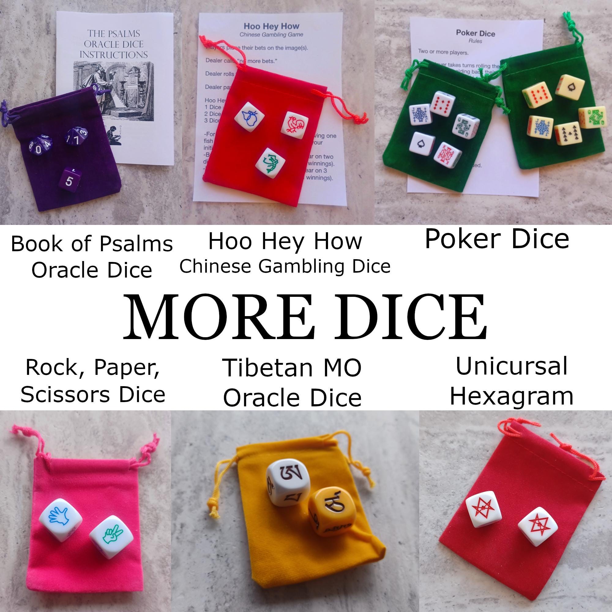Set of I-CHING Dice With INSTRUCTIONS, Oracle Divination - Etsy