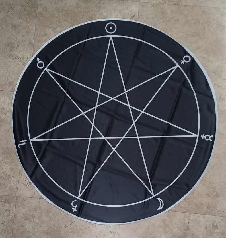 Planetary Heptagram (black) Ritual Circle Cloth - Multiple Styles - Etsy