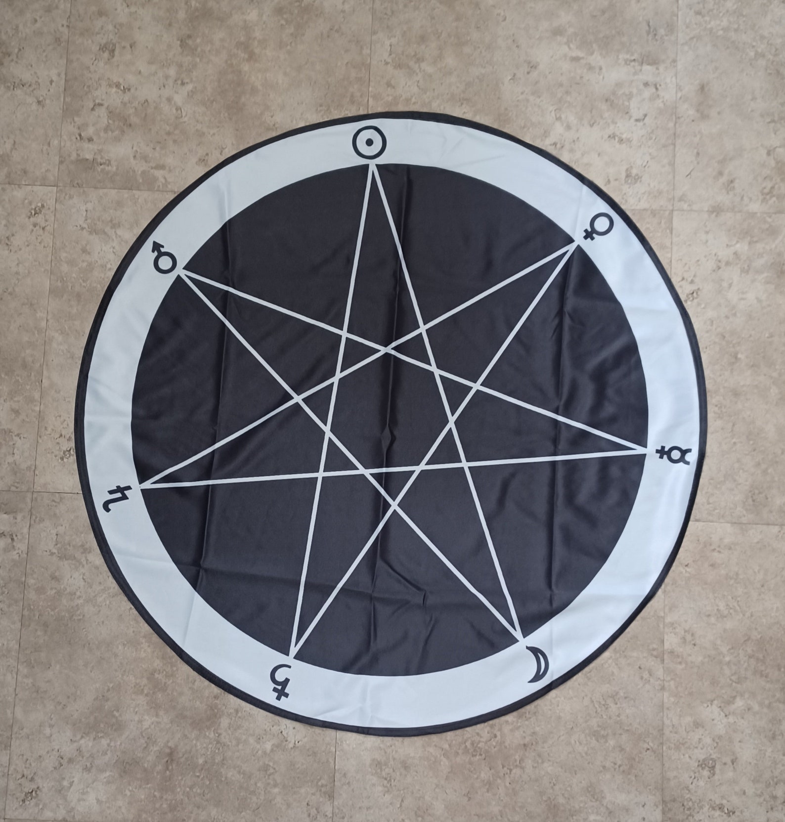 Planetary Heptagram (black) Ritual Circle Cloth - Multiple Styles - Etsy