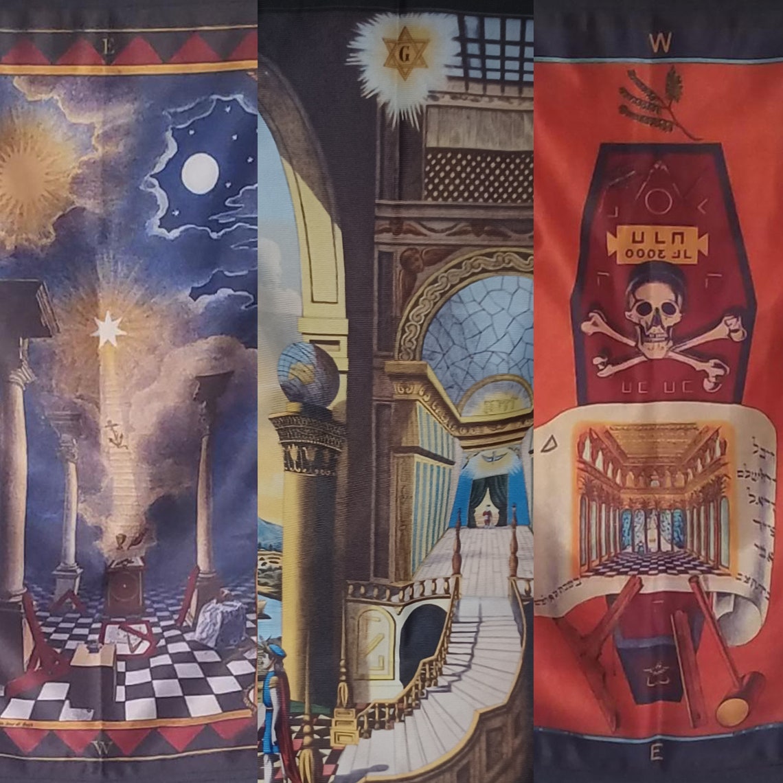 SET of 3 Masonic Trestle Boards E.A. F.C. M.M. Decorative - Etsy