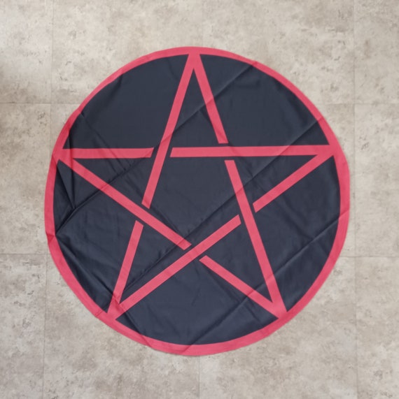 Red Fire Pentagram Wiccan Ritual Circle Cloth | Etsy