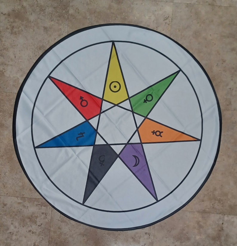 Planetary Heptagram (white) Ritual Circle Cloth - Multiple Styles - Etsy