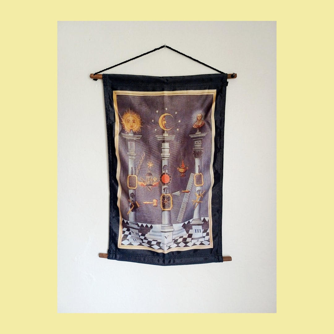 Masonic Three Pillars - Sun, Moon & Master of the Lodge - Decorative ...