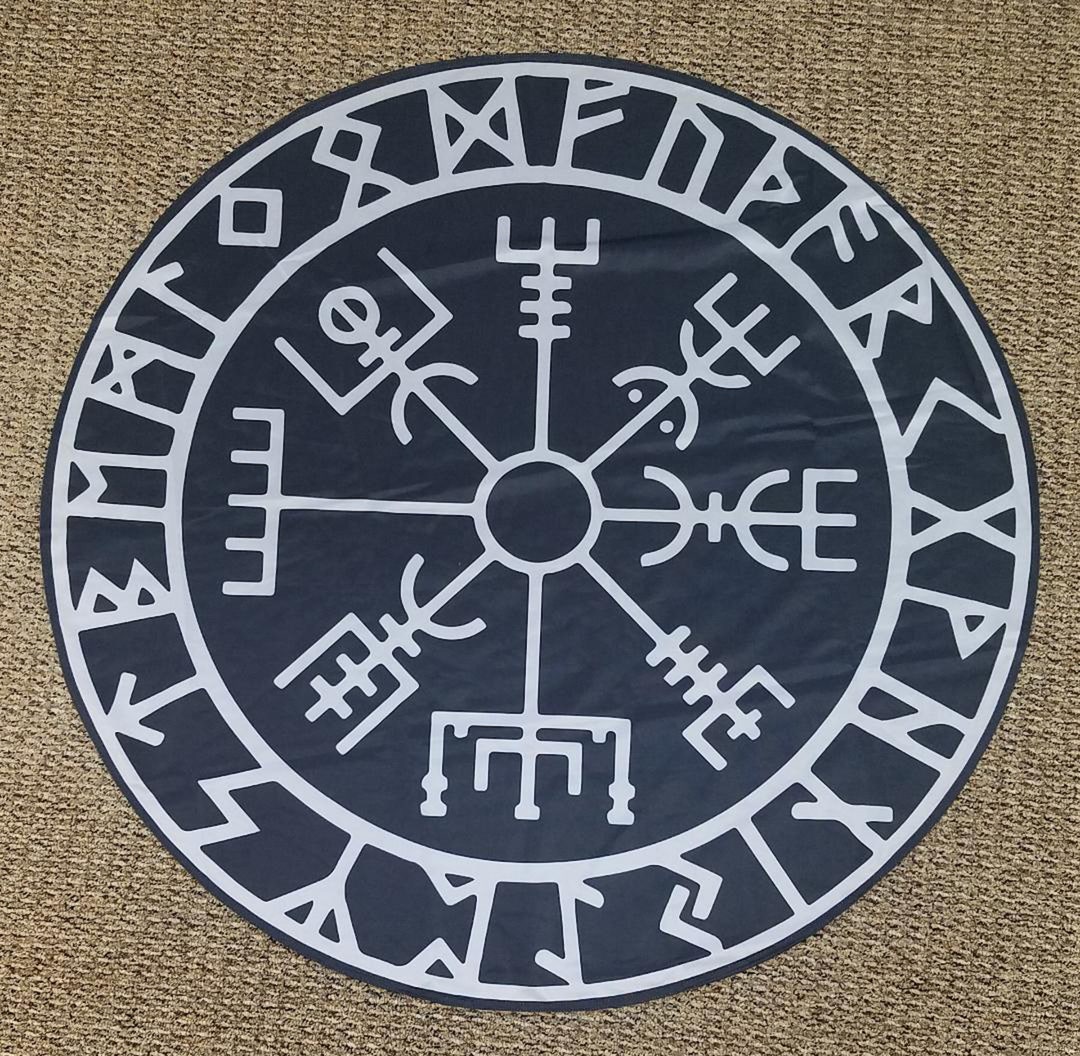 Vegvisir Viking Compass (with Elder Futhark) Ritual Circle Cloth - Etsy