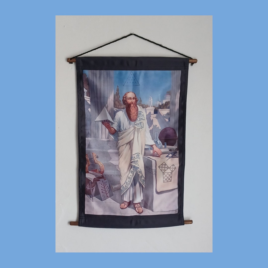 Pythagoras With Sacred Geometry Decorative Cloth Wall Hanging - Etsy
