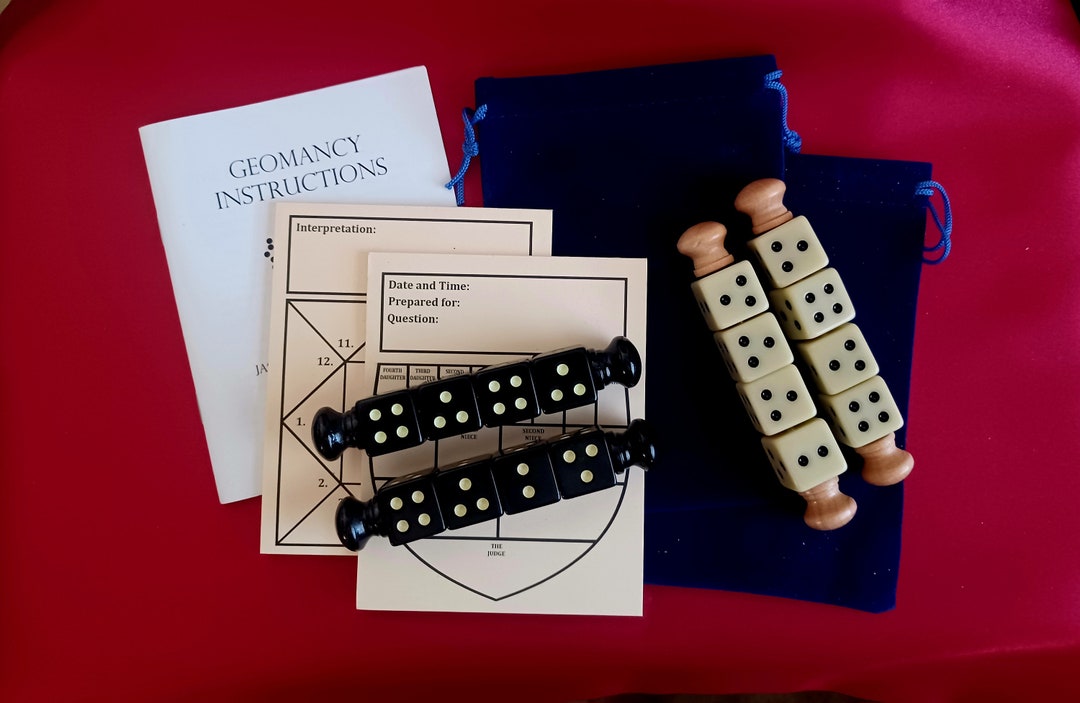 2 Sets of Geomancy Dice BLACK & BONE-COLORED - Etsy UK