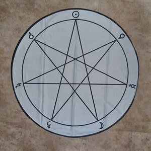 Planetary Heptagram (white) Ritual Circle Cloth - Multiple Styles - Etsy