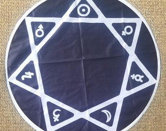 Planetary Heptagram Ritual Circle Floor Cloth White - Etsy