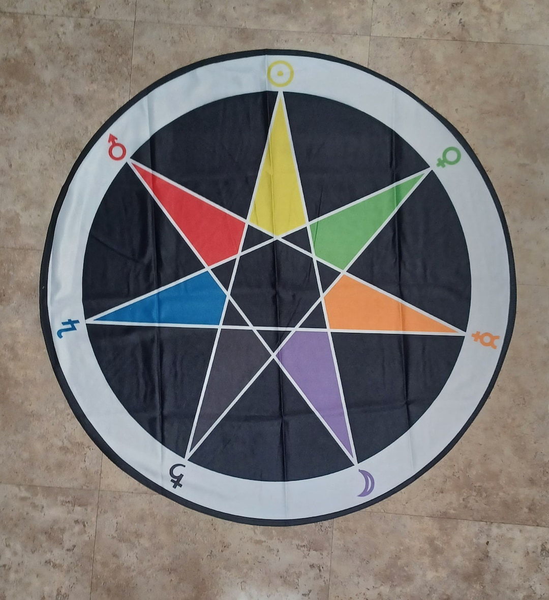 Planetary Heptagram (7 Colors) Ritual Circle Cloth - Multiple Styles - Etsy