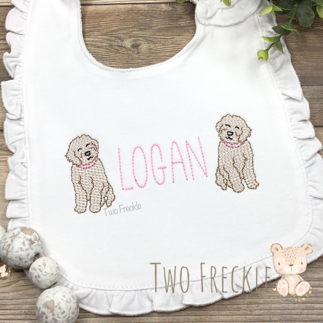 Golden Doodle Bib, Personalized Doodle Dog Bib, Baby Doggie Bib, Doodle ...