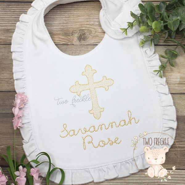 Christening Bib - Etsy