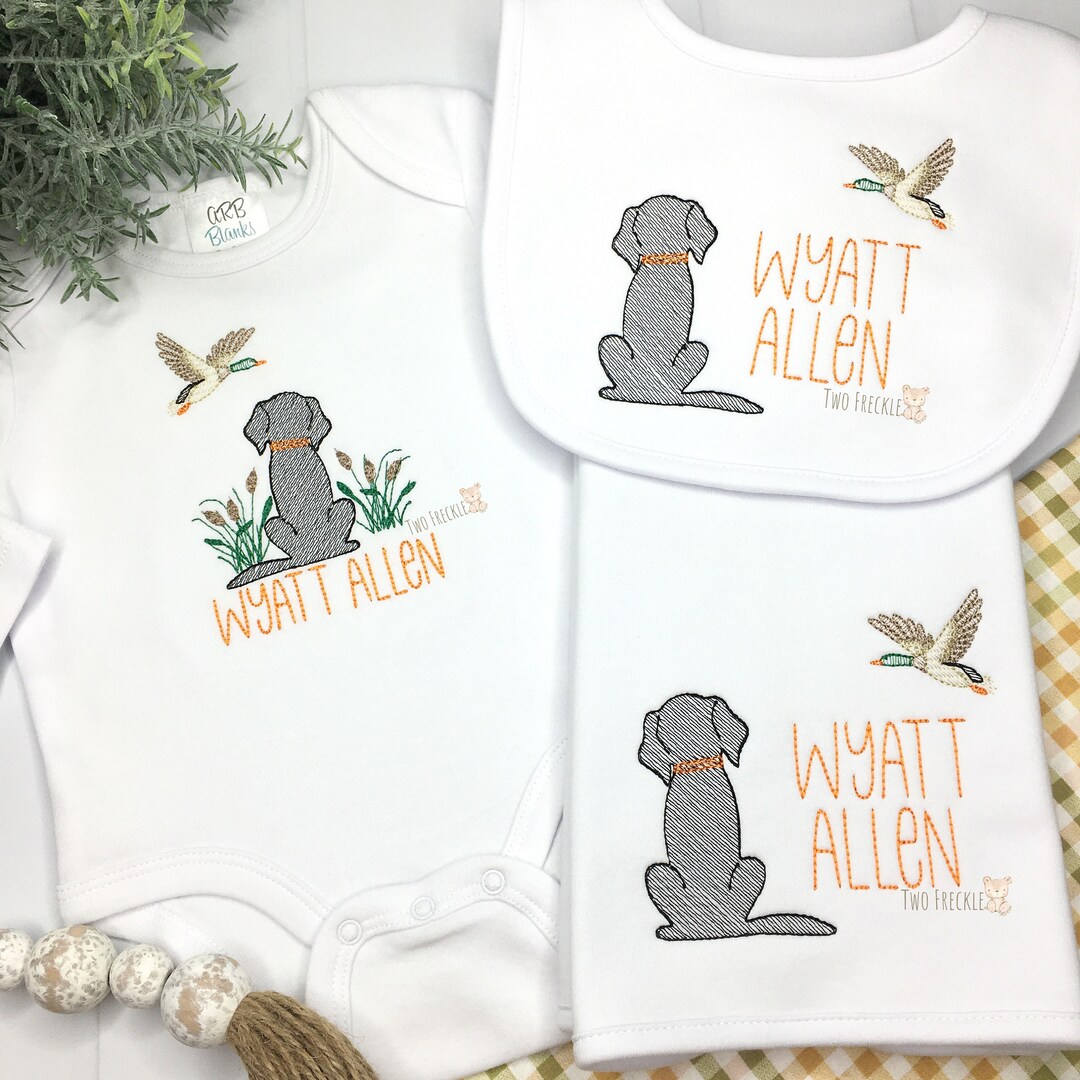 Personalized Labrador Bib, Hunting Dog Bib, Embroidered Hunting Burp ...