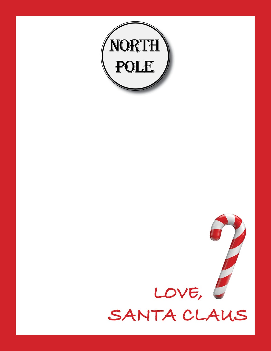 Printable North Pole Santa Letterhead - Etsy