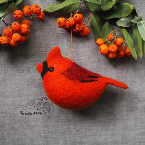 Red Cardinal Ornament - VIDEO TUTORIAL by the Lady Moth - Bird Needle ...