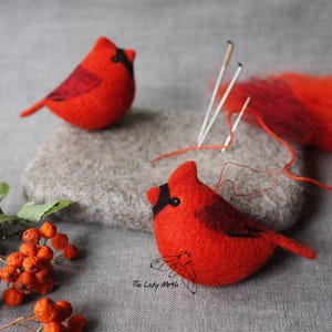 Red Cardinal Ornament - VIDEO TUTORIAL by the Lady Moth - Bird Needle ...
