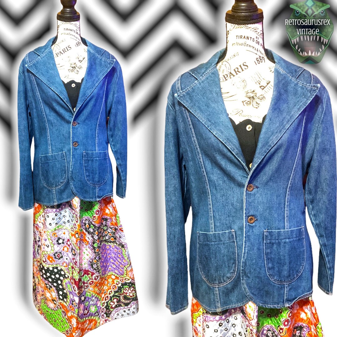 Vintage Iconic 1960’s Funky Mod Maverick Denim Jean Jacket Blazer, XL ...